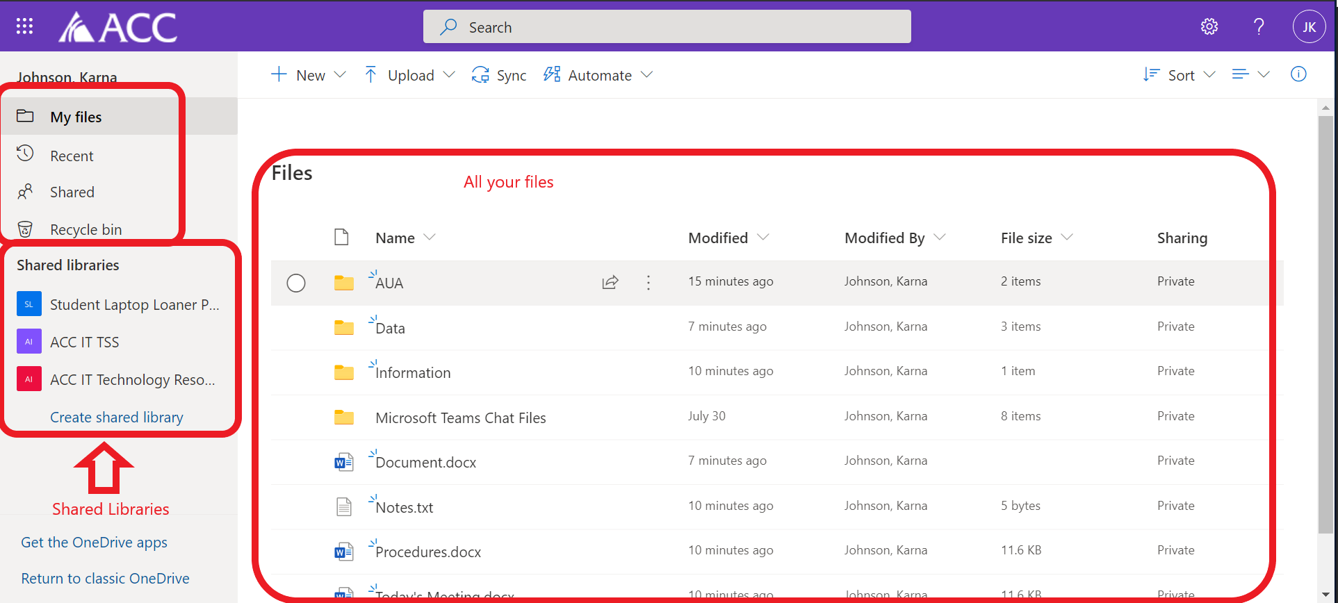 How To Upload Files To OneDrive ACC Service Desk