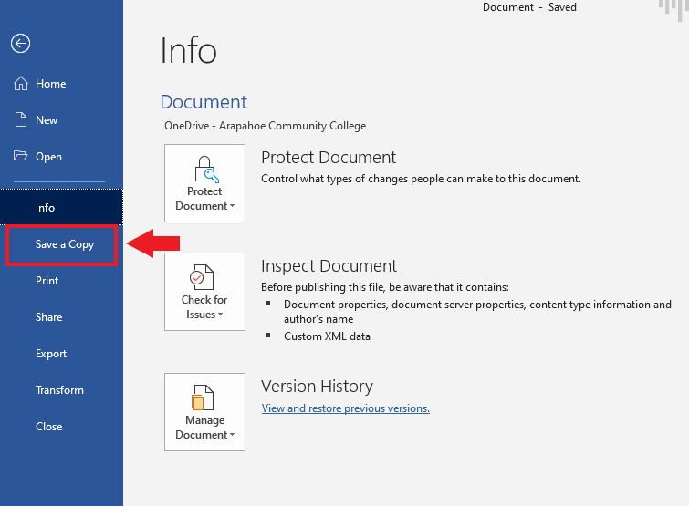 How To Save A Document As A PDF Word Desktop Version ACC Service Desk