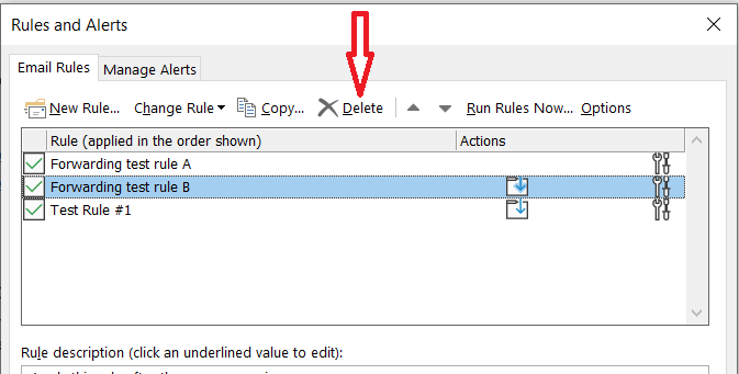 Office 365, How to Delete Inbox Rules from Outlook - BCC Helpdesk