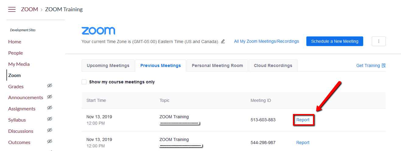 Viewing Attendance Reports For Zoom Meetings FSU Canvas Support Center