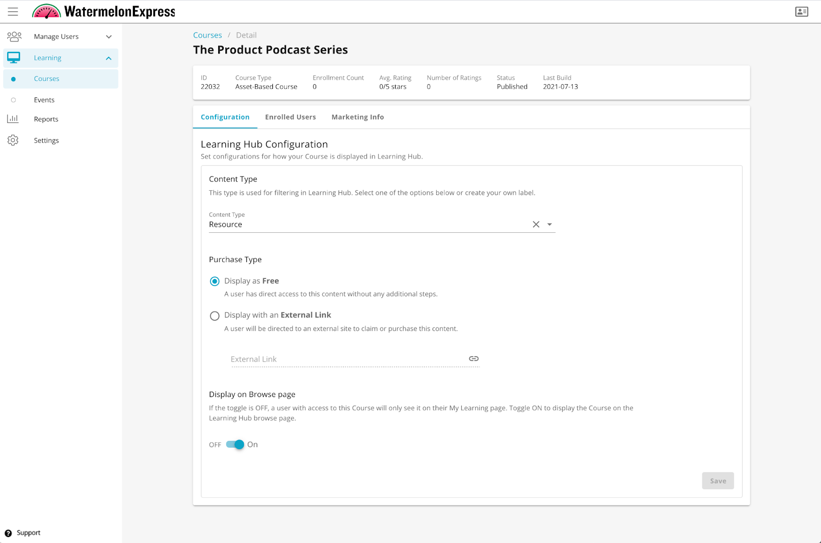 Configuring Courses and Other Content for Learning Hub - Content Guide