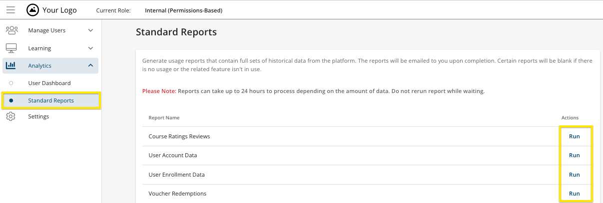 2. Standard Reporting - Content Guide