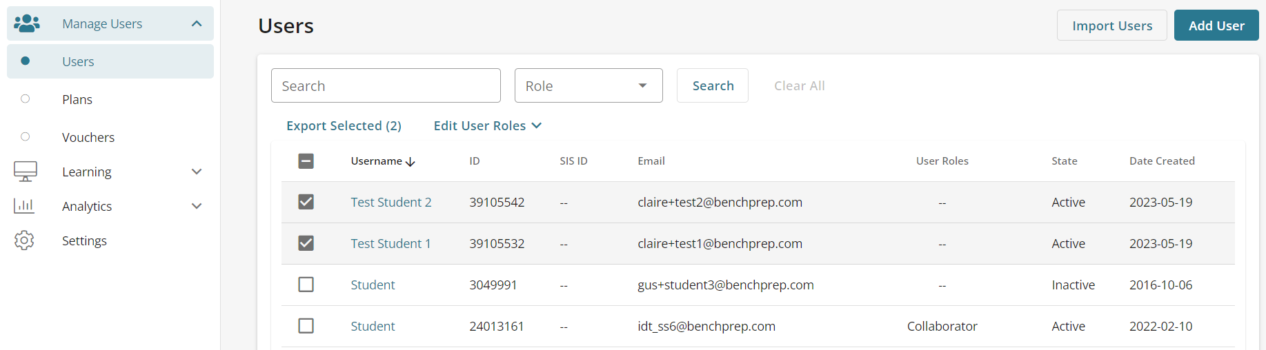 Managing Users - Content Guide
