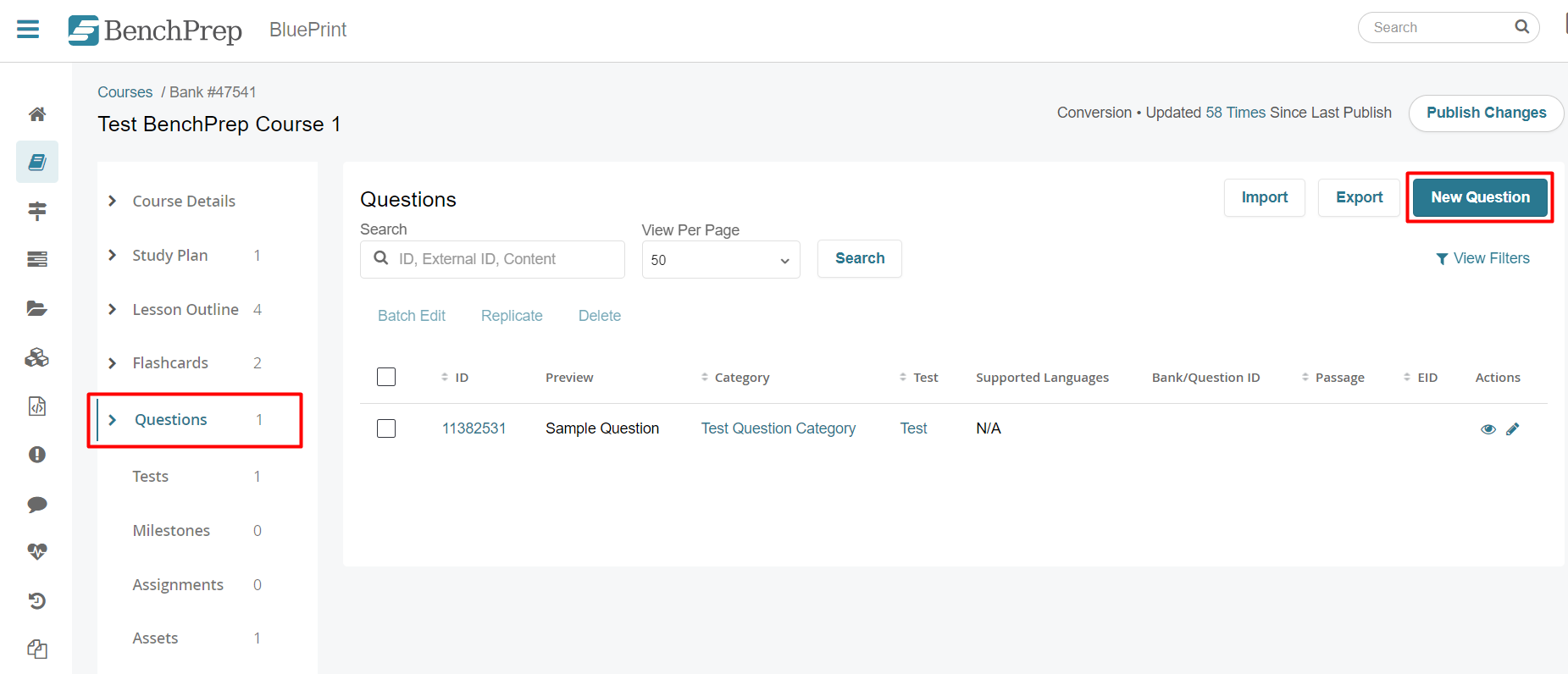 Adding Question Content in BluePrint - Content Guide