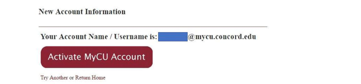 Activating Your MyConcordU Account - Concord University Help Desk