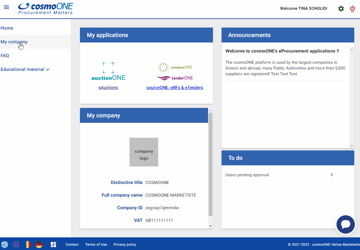 Как да регистрирам нов потребител чрез процеса на регистрация на потребител? - cosmoONE Support ...