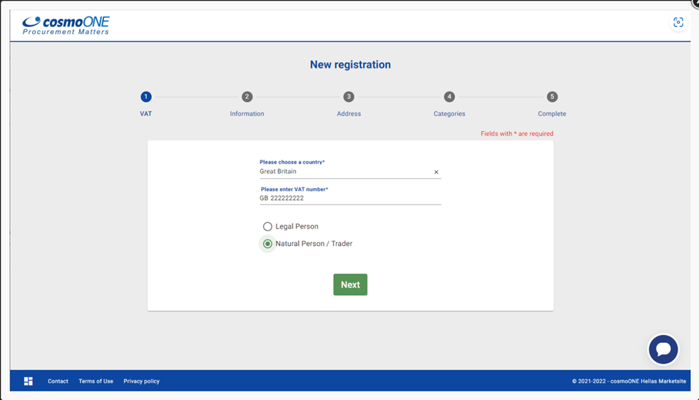Как да регистрирам ново физическо лице/търговец? - cosmoONE Support Center