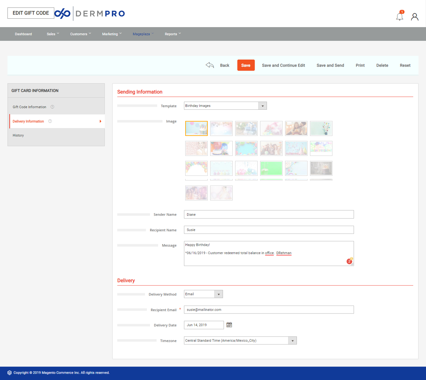 Gift Cards and In-Office Gift Card Redemption - DermPRO Support