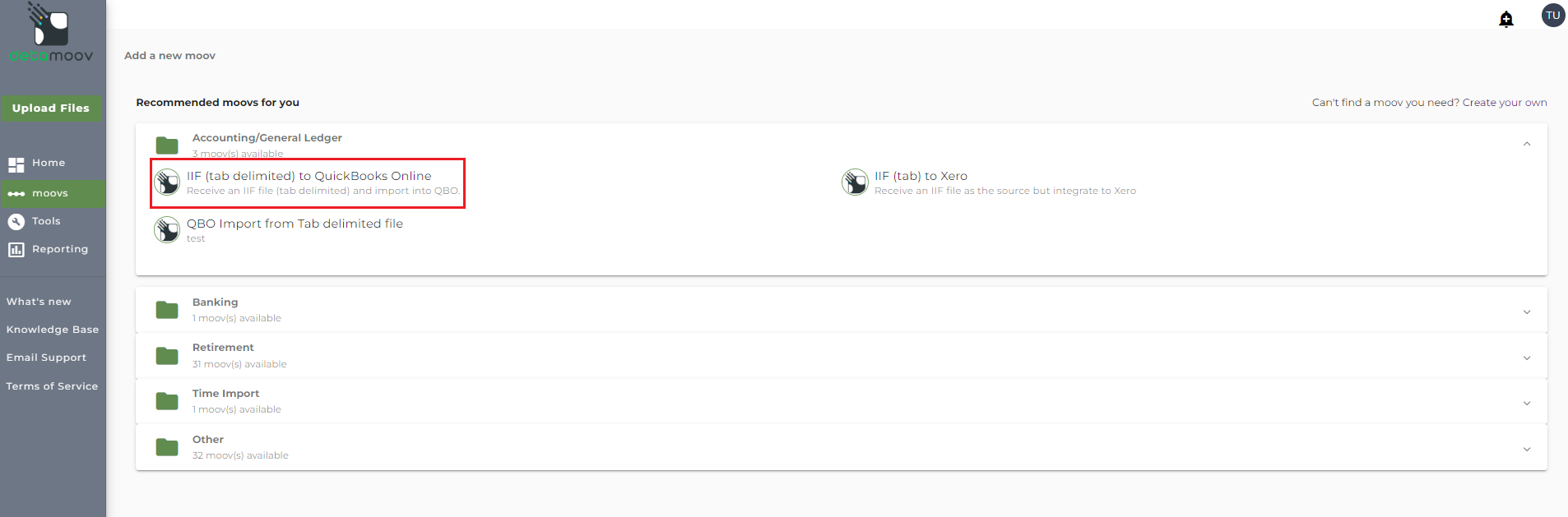 Connect to QuickBooks Online - detamoov
