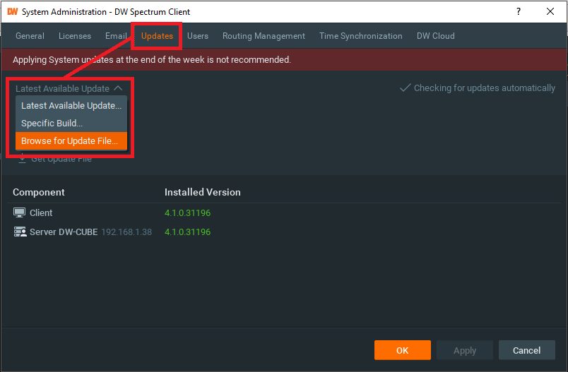 Applying Patch Builds to DW Spectrum IPVMS - Digital Watchdog ...