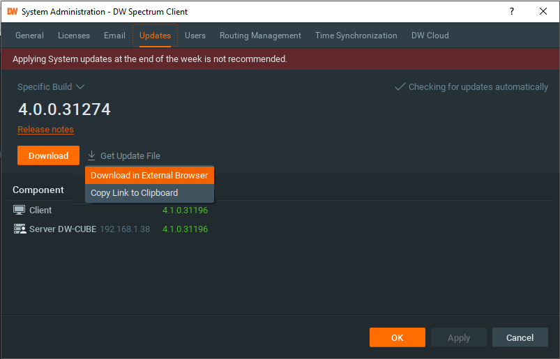 Applying Patch Builds to DW Spectrum IPVMS - Digital Watchdog ...