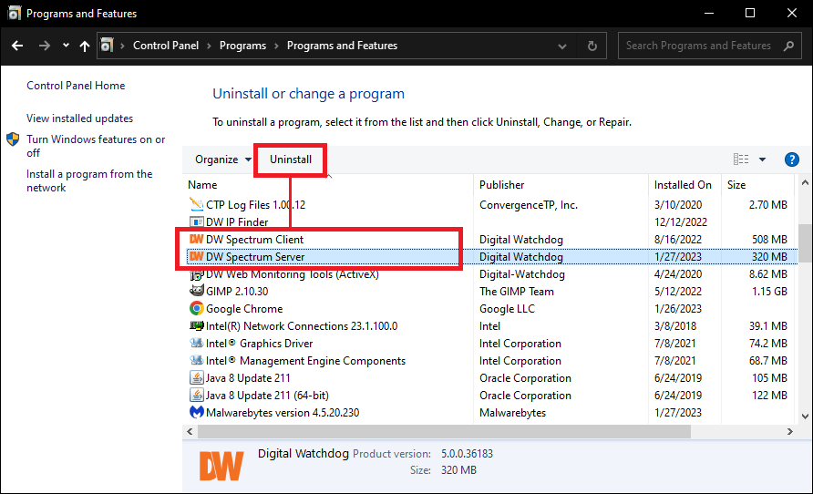 DW Spectrum - Clean Uninstall Spectrum - Digital Watchdog® - powered by HappyFox