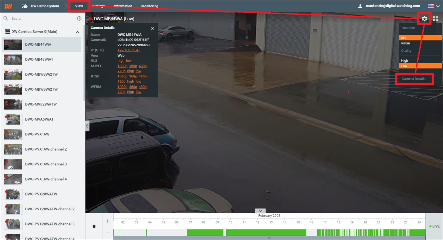 DW Spectrum - Finding Server RTSP Stream Information - Digital Watchdog ...