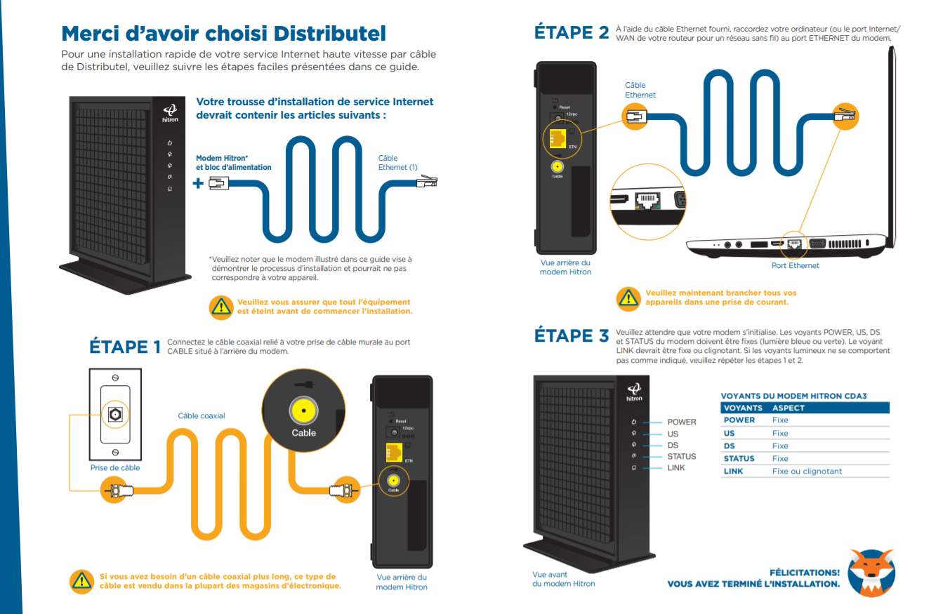 Guide d’installation pour le Hitron CDA3 - helpcenter