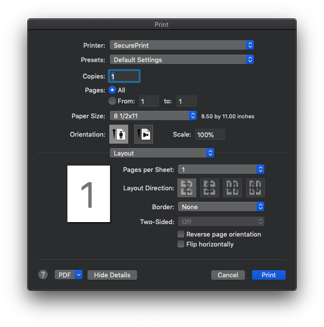 How to Print Single-Sided with SecurePrint - DREAM IT Service Desk