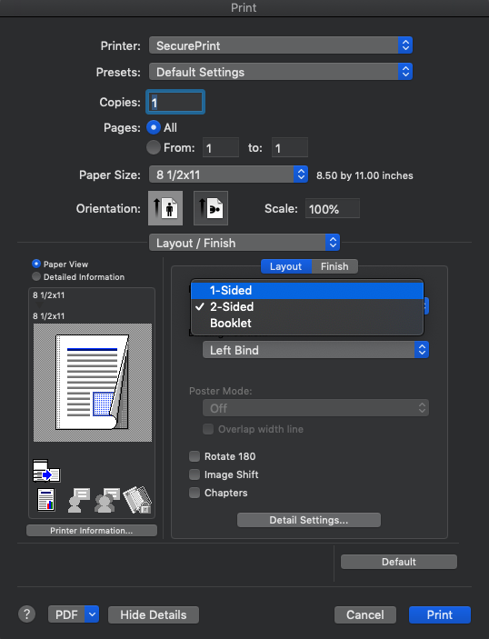 How to Print Single-Sided with SecurePrint - DREAM IT Service Desk