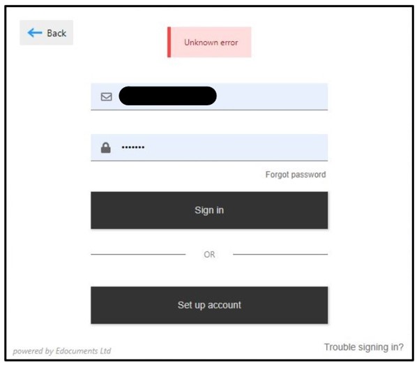 How do I fix an unknown error message? - Edocuments Support