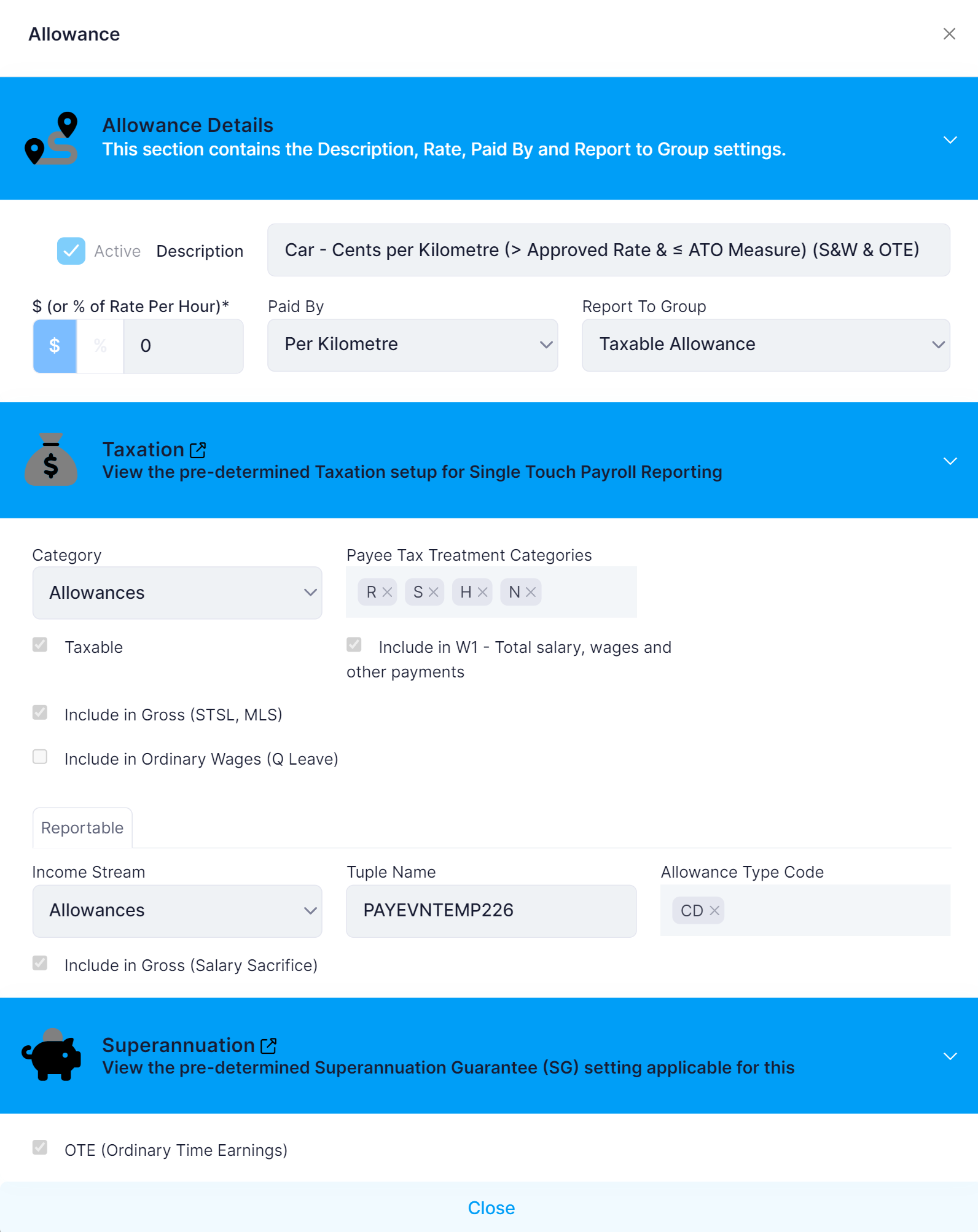 Car - Cents per Kilometre (> Approved Rate & ≤ ATO Measure) (S&W & OTE ...