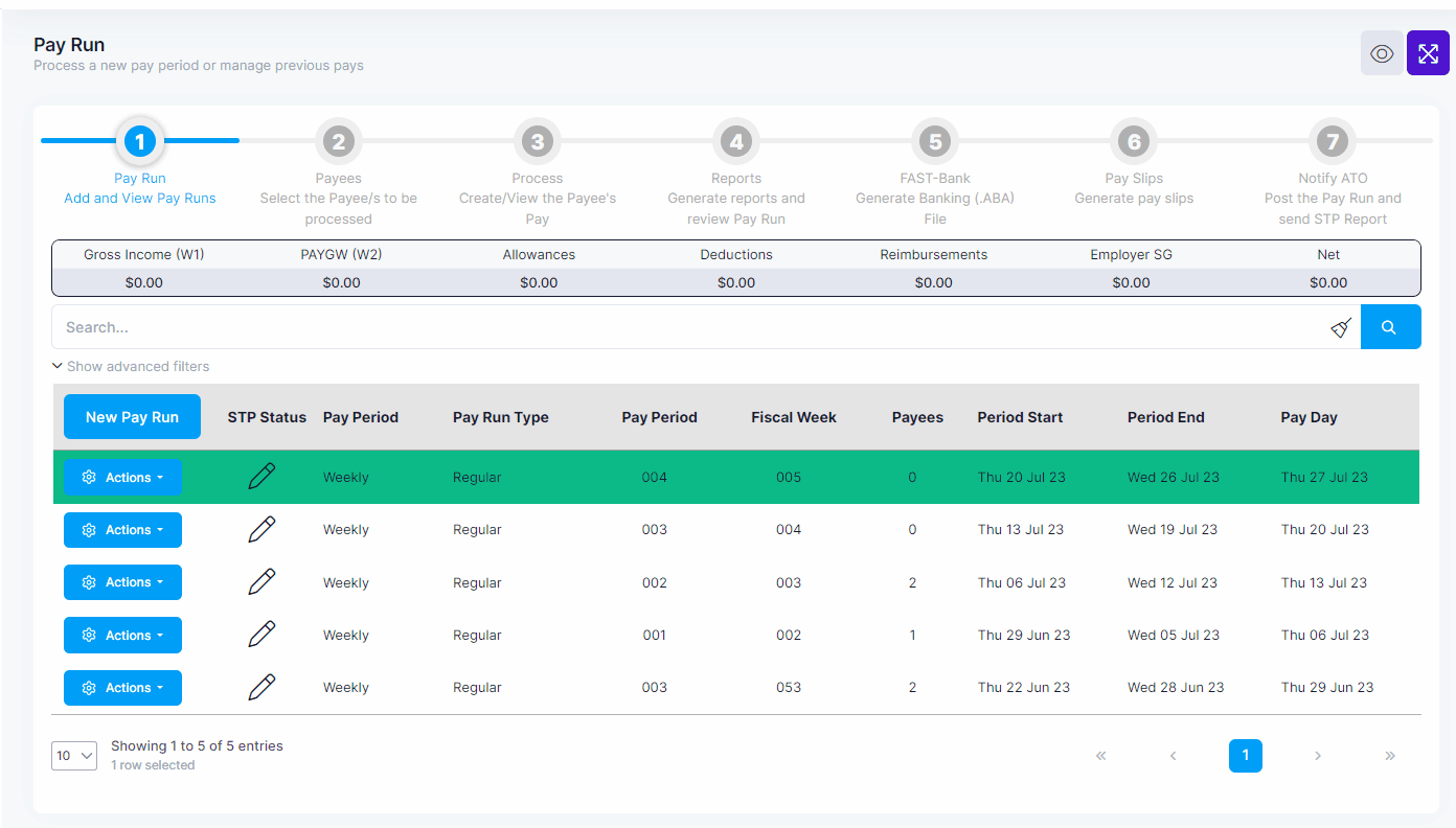 Commence a New Pay Run - e-PayDay® Support Services