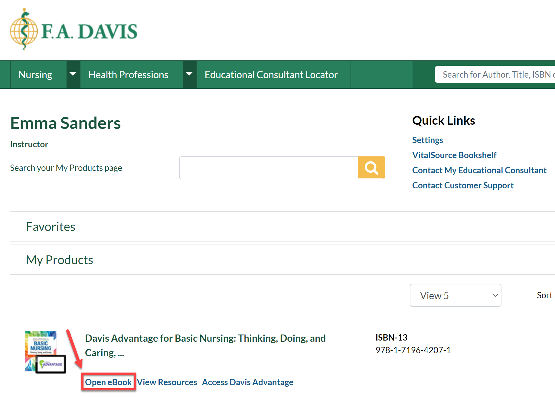 Instructor: Access eBooks - FA Davis Customer Support Center