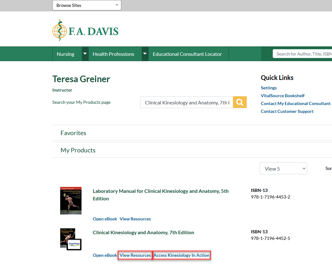 Instructor: Access Kinesiology in Action - FA Davis Customer Support Center