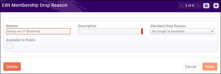 Membership Drop Reasons - GrowthZone