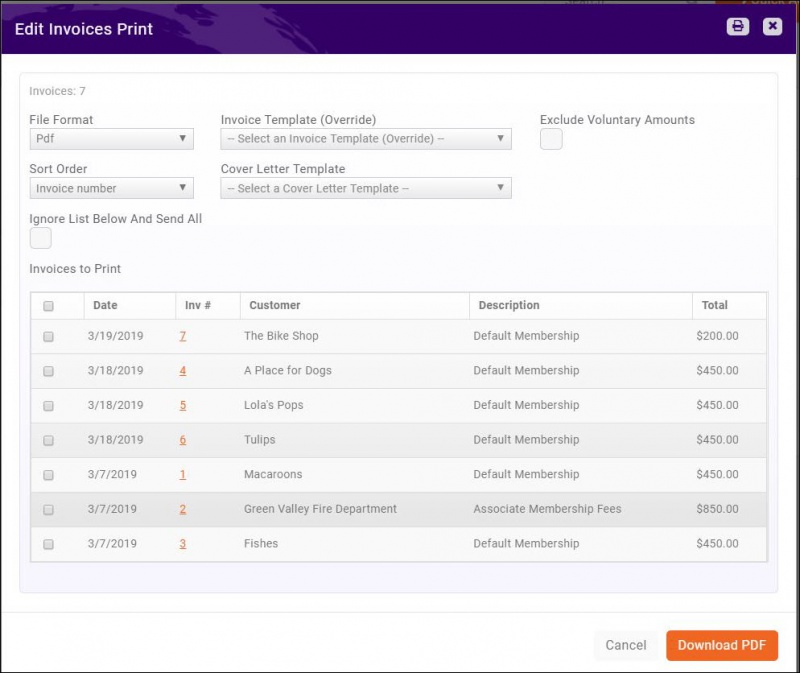 Print Invoices for Delivery - GrowthZone