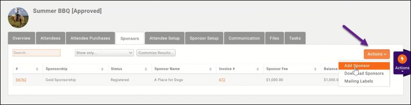 Register Sponsors- Back Office - GrowthZone