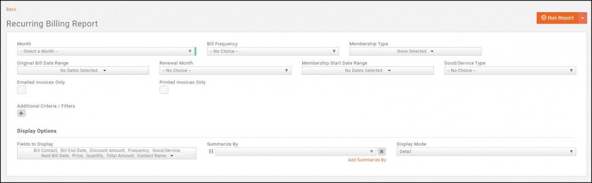 Recurring Billing Report - GrowthZone