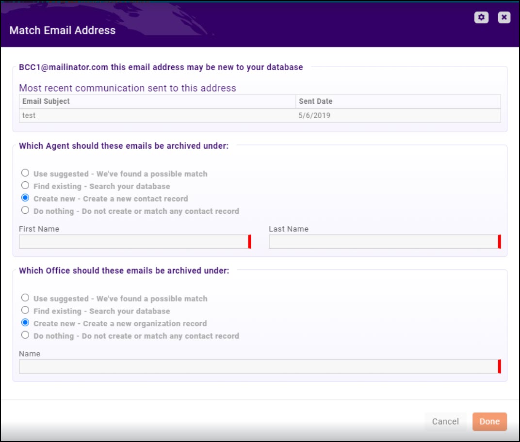 View and Match Un-Matched Emails - GrowthZone