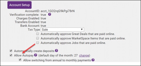 Set Up Autopay of Payment Profiles - ChamberMaster