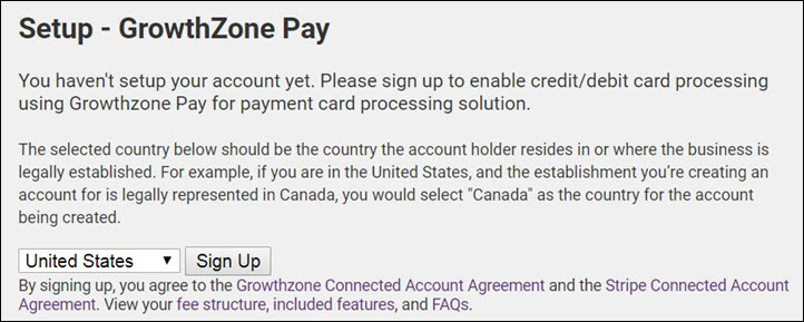 GrowthZone Pay Initial Setup - ChamberMaster