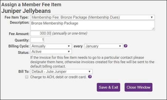 Editing/Assigning Recurring Fees & Dues - ChamberMaster