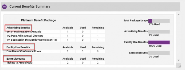 Manage Benefit Categories - ChamberMaster