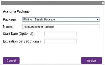 Assign Benefit Packages to Members - ChamberMaster