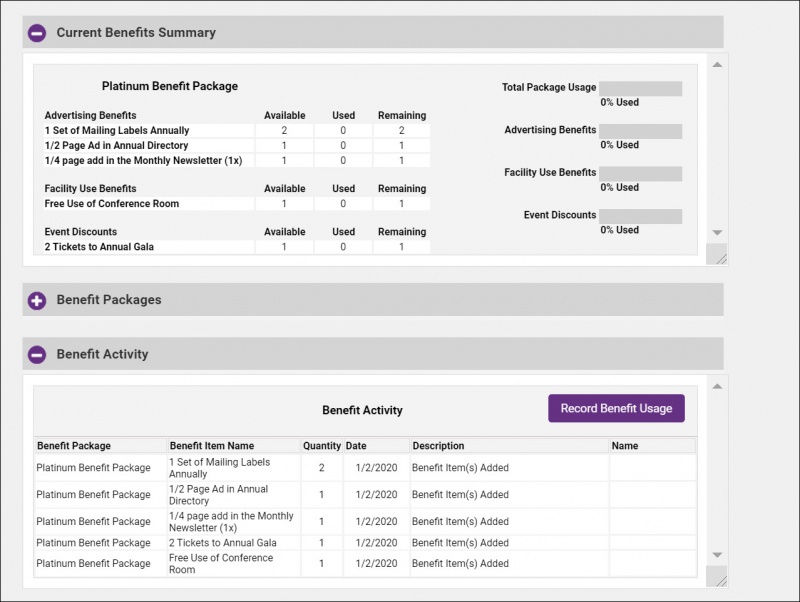 Assign Benefit Packages to Members - ChamberMaster