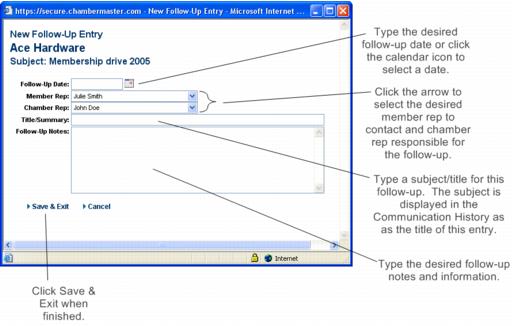 Create a Reminder - ChamberMaster