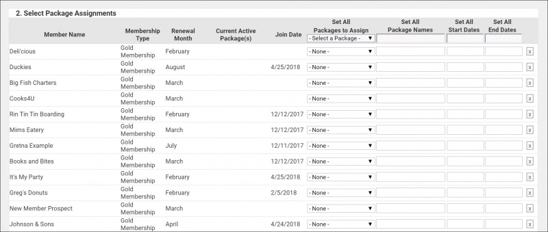 Assign Benefit Packages to Members - ChamberMaster