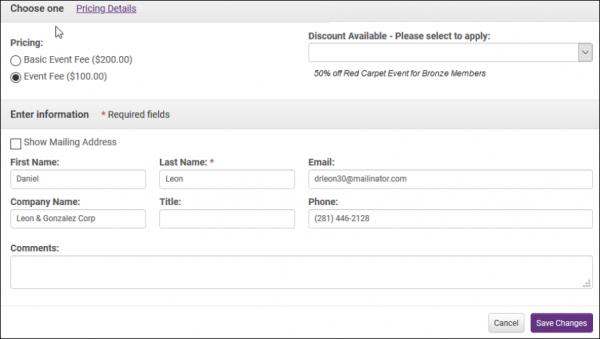 Record Benefit Usage - ChamberMaster
