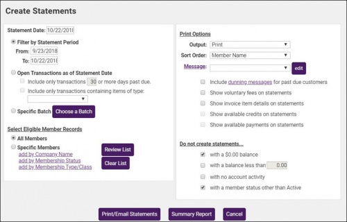 Create Statements - ChamberMaster