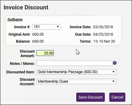 Process Discounts - ChamberMaster