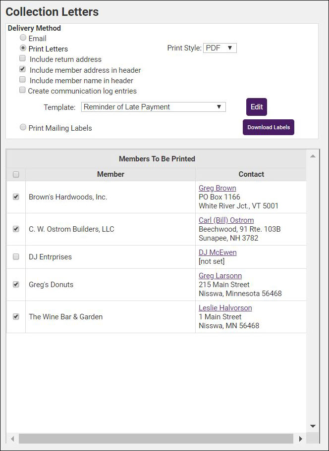 Collection Letters - ChamberMaster