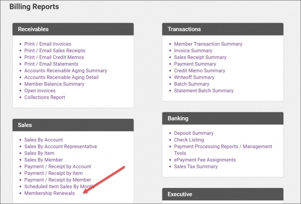 Membership Renewals Report - ChamberMaster