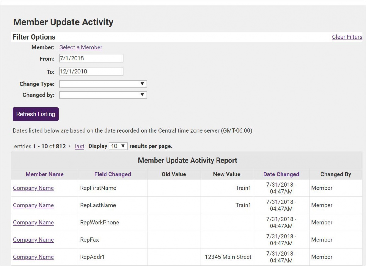 Member Update Activity - ChamberMaster