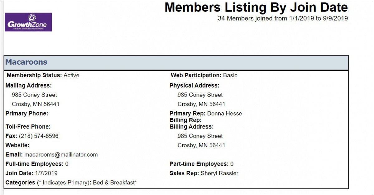 Member Listing by Join Date - ChamberMaster