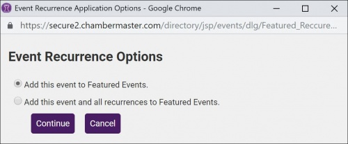 Select the Calendar(s) on Which an Event will Display - ChamberMaster