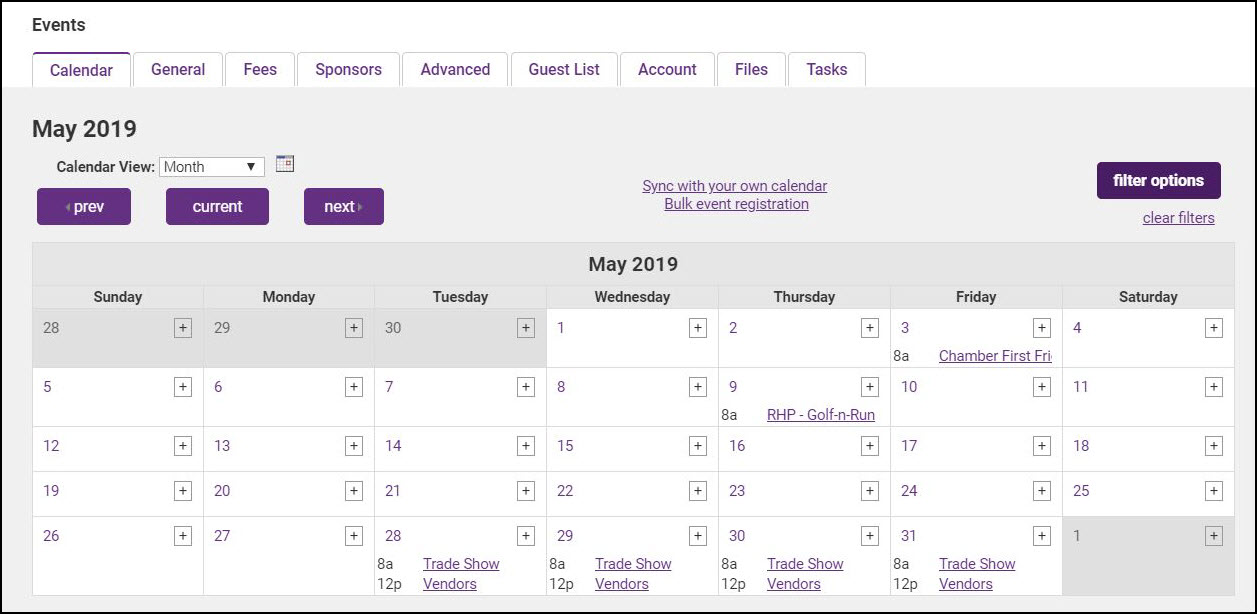 Working with the Event Calendar - ChamberMaster