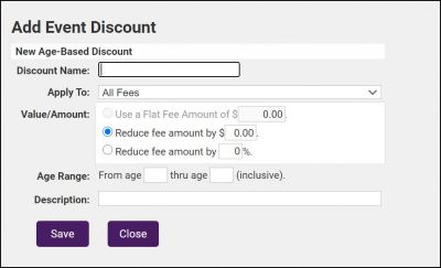 Create Event Discount Options - ChamberMaster