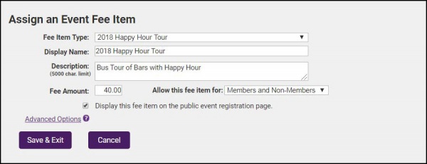 Create a Registration Fee (Individual) - ChamberMaster