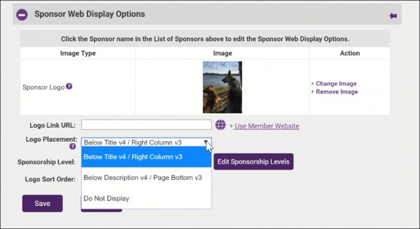 Event Sponsor Web Display Options - ChamberMaster